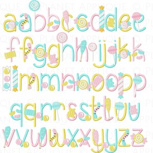 Sweet Tooth Monogram Font Machine Embroidery Alphabet Design Candy - Etsy