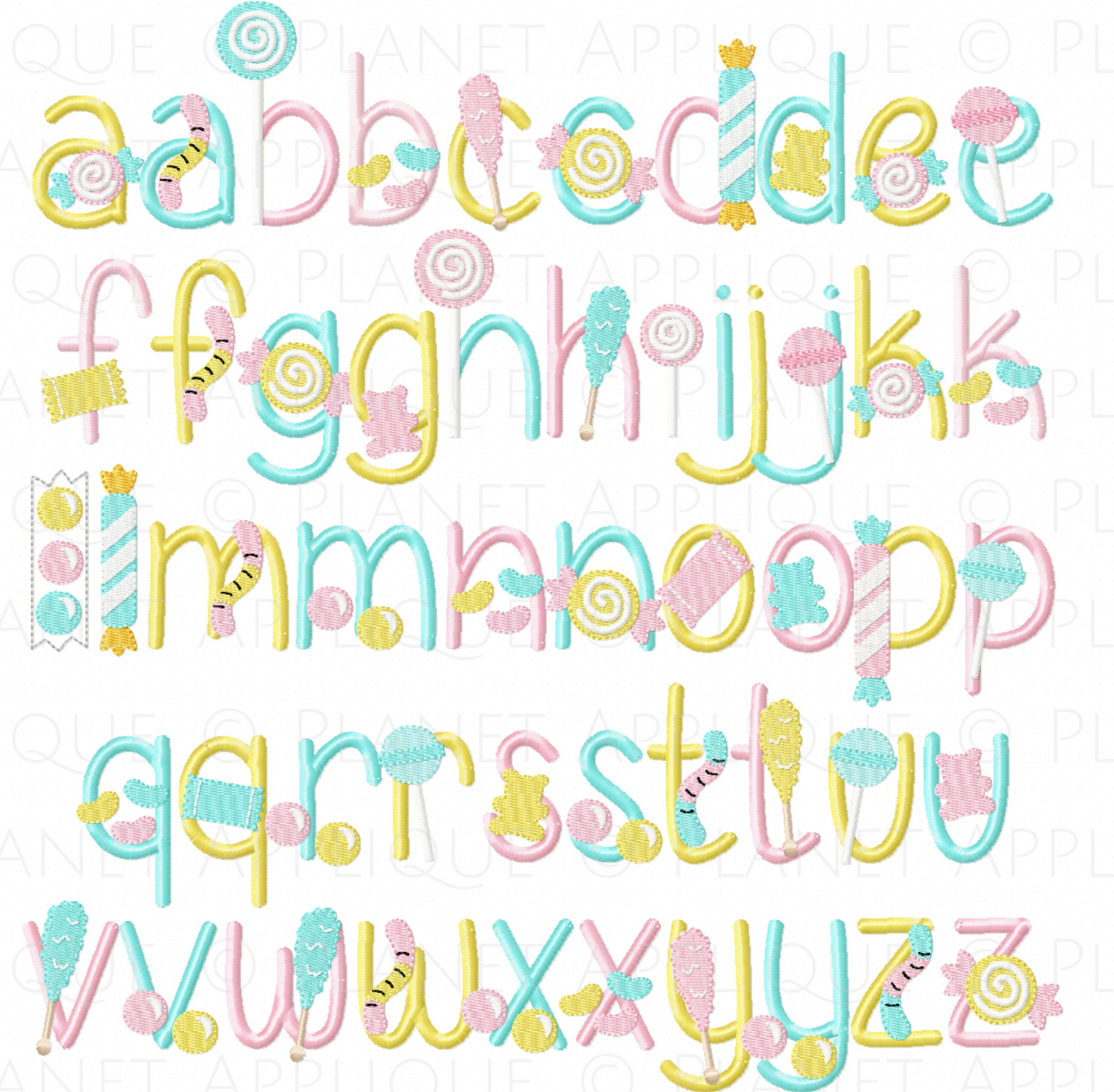 Sweet Tooth Monogram Font Machine Embroidery Alphabet Design - Etsy