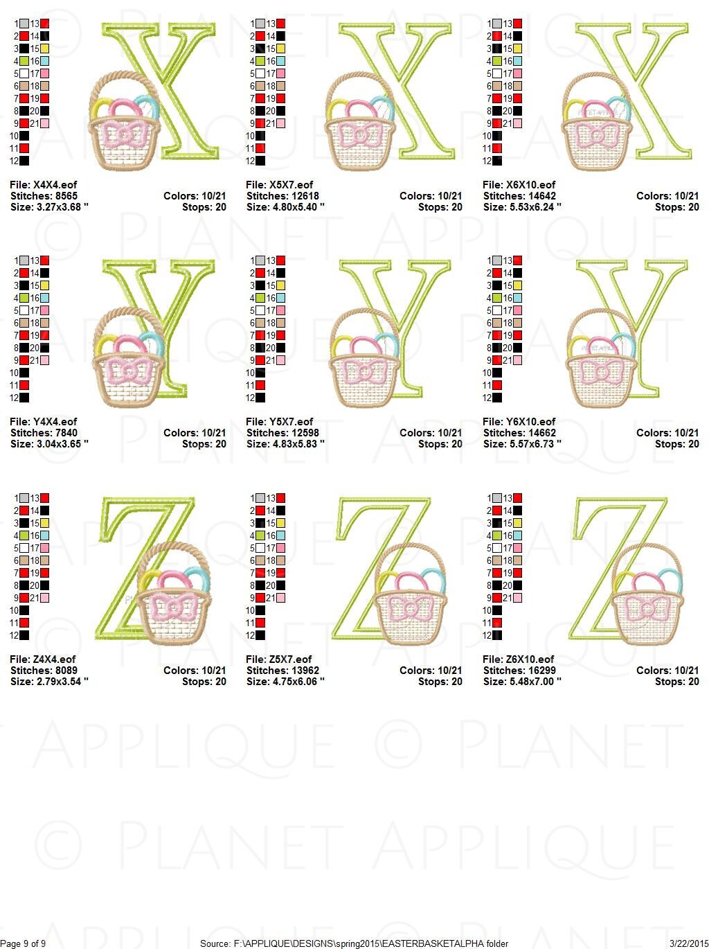 Easter Basket Applique Alphabet Monogram Font Machine - Etsy