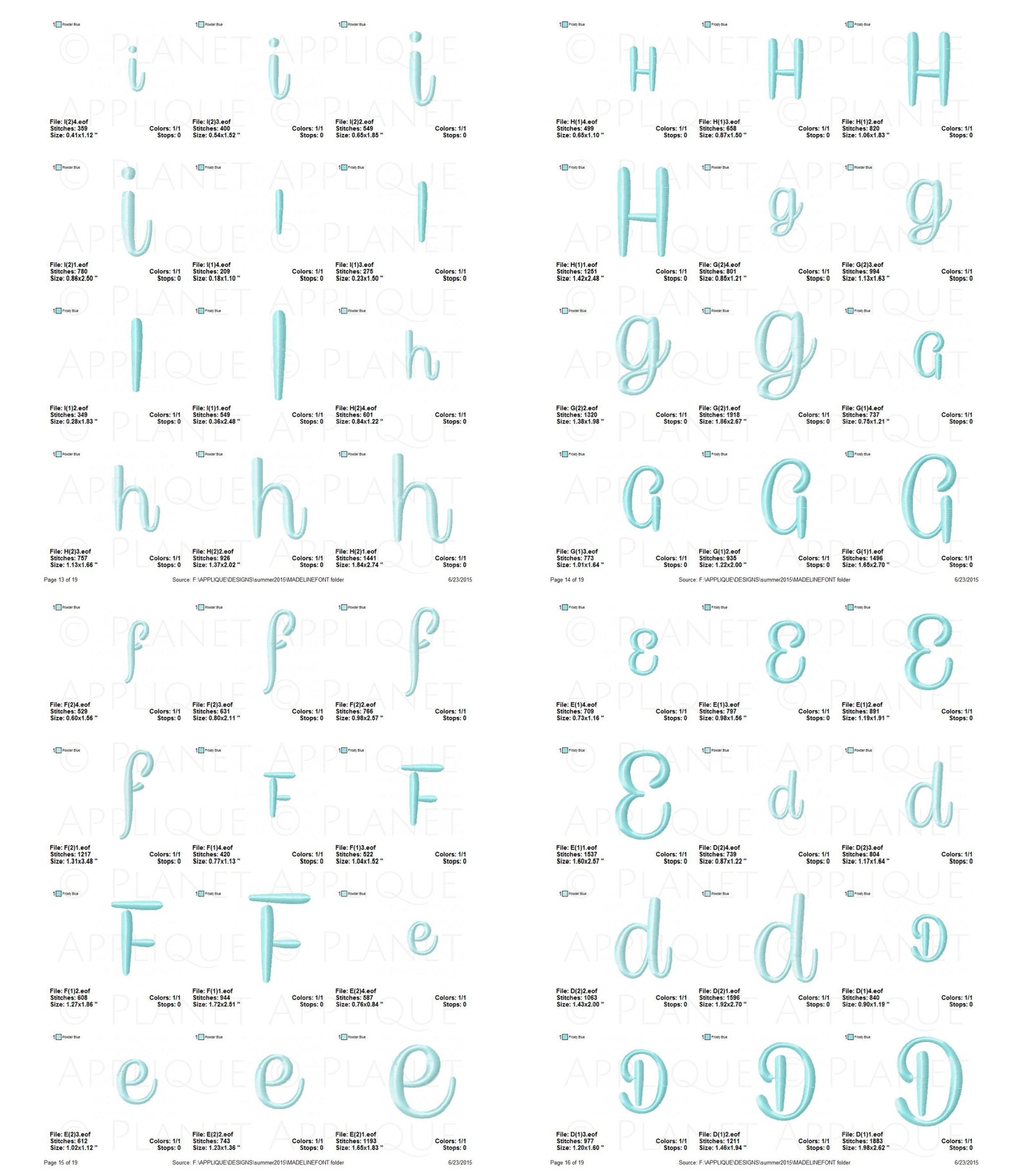 Madeline Cursive Script Monogram Font Machine Embroidery Designs - Etsy