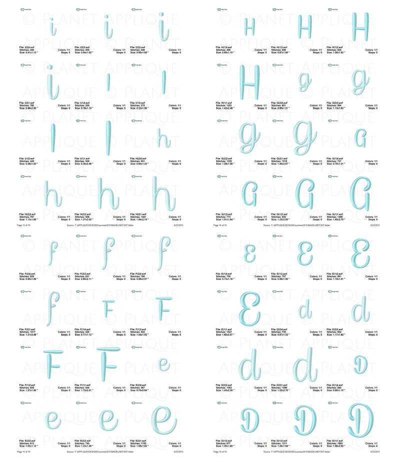 Madeline Cursive Script Monogram Font Machine Embroidery - Etsy
