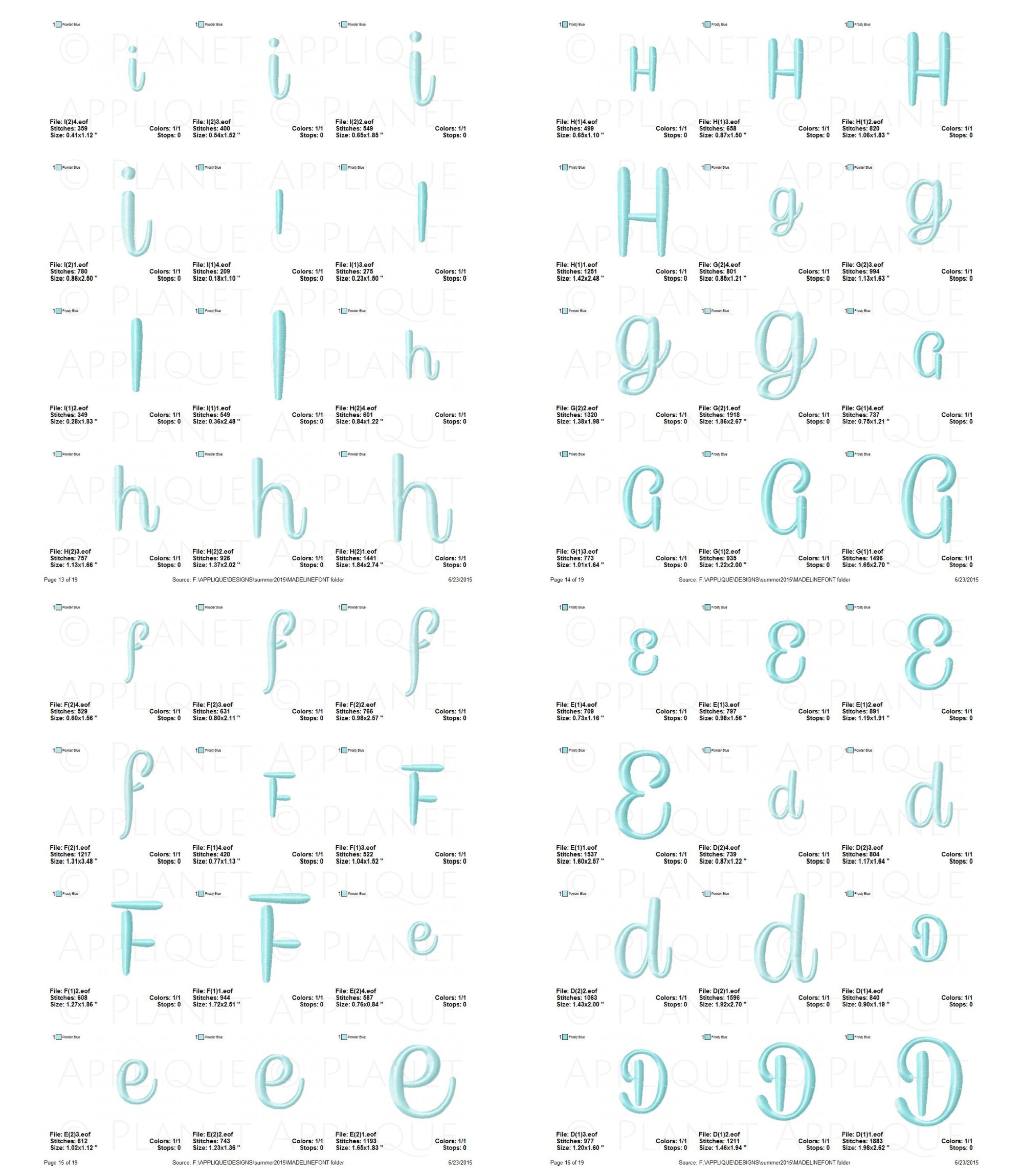 Madeline Cursive Script Monogram Font Machine Embroidery - Etsy Canada