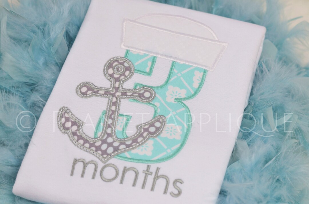 Nautical Birth Months Applique Alphabet Monogram Font Machine ...