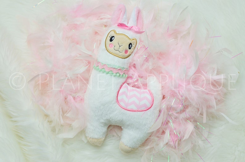 In the Hoop Baby Llama Machine Embroidery Design Plush Softie - Etsy