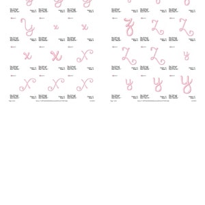 Lucy Monogram Cursive Script Alphabet Font Machine Embroidery Designs ...