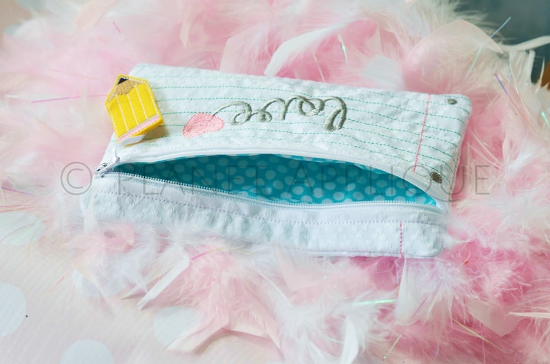 In the Hoop Notebook Paper Zippered Pencil Pouch School Design for ...