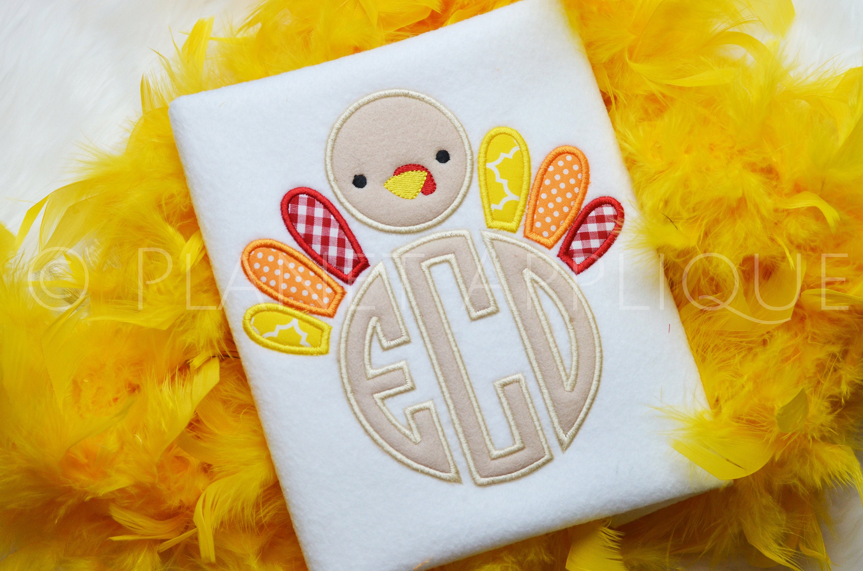 Gobble Turkey Applique Alphabet Monogram Font Machine - Etsy