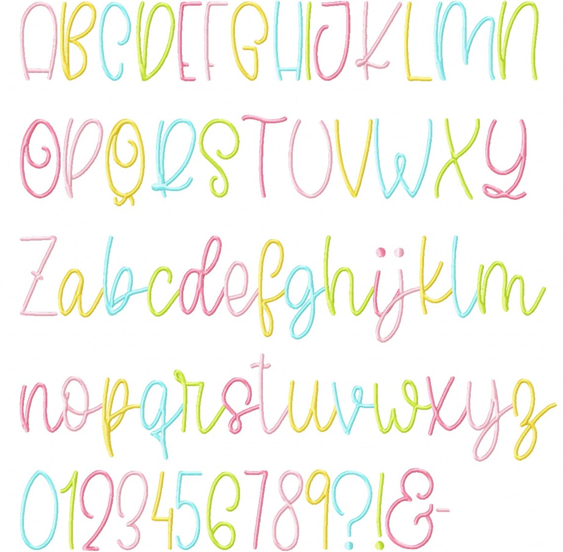 Chelsea Script Monogram Font Alphabet Machine Embroidery Designs ...