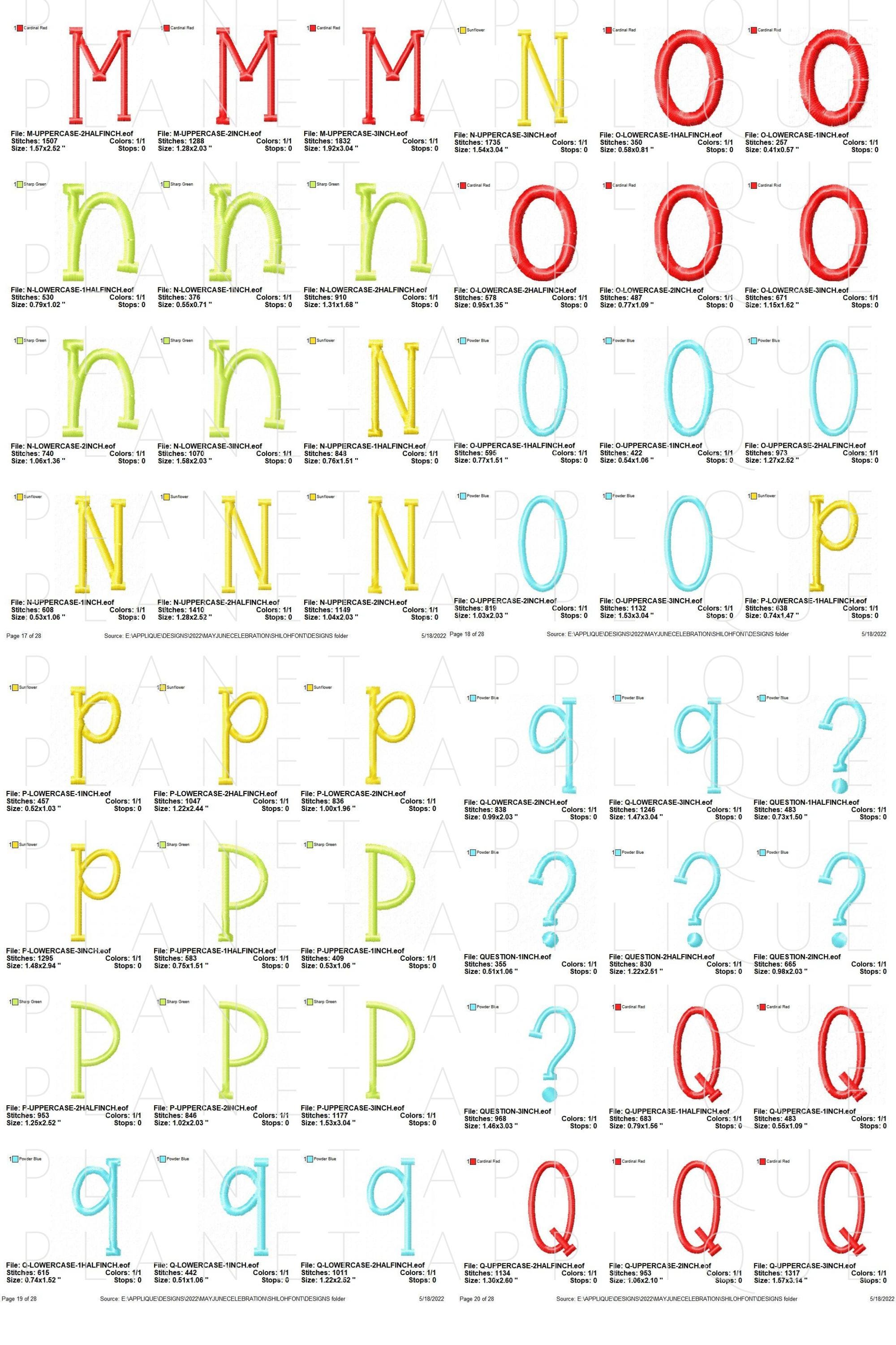 Shiloh Script Monogram Font Alphabet Machine Embroidery Designs ...