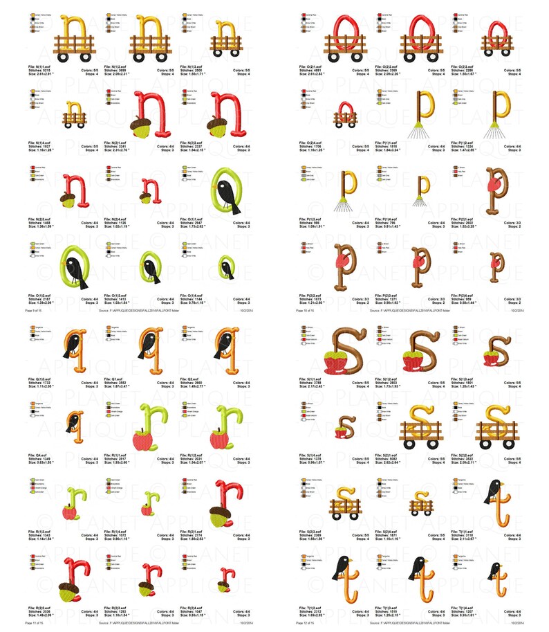 Fall Alphabet Monogram Font Machine Embroidery Designs - Etsy