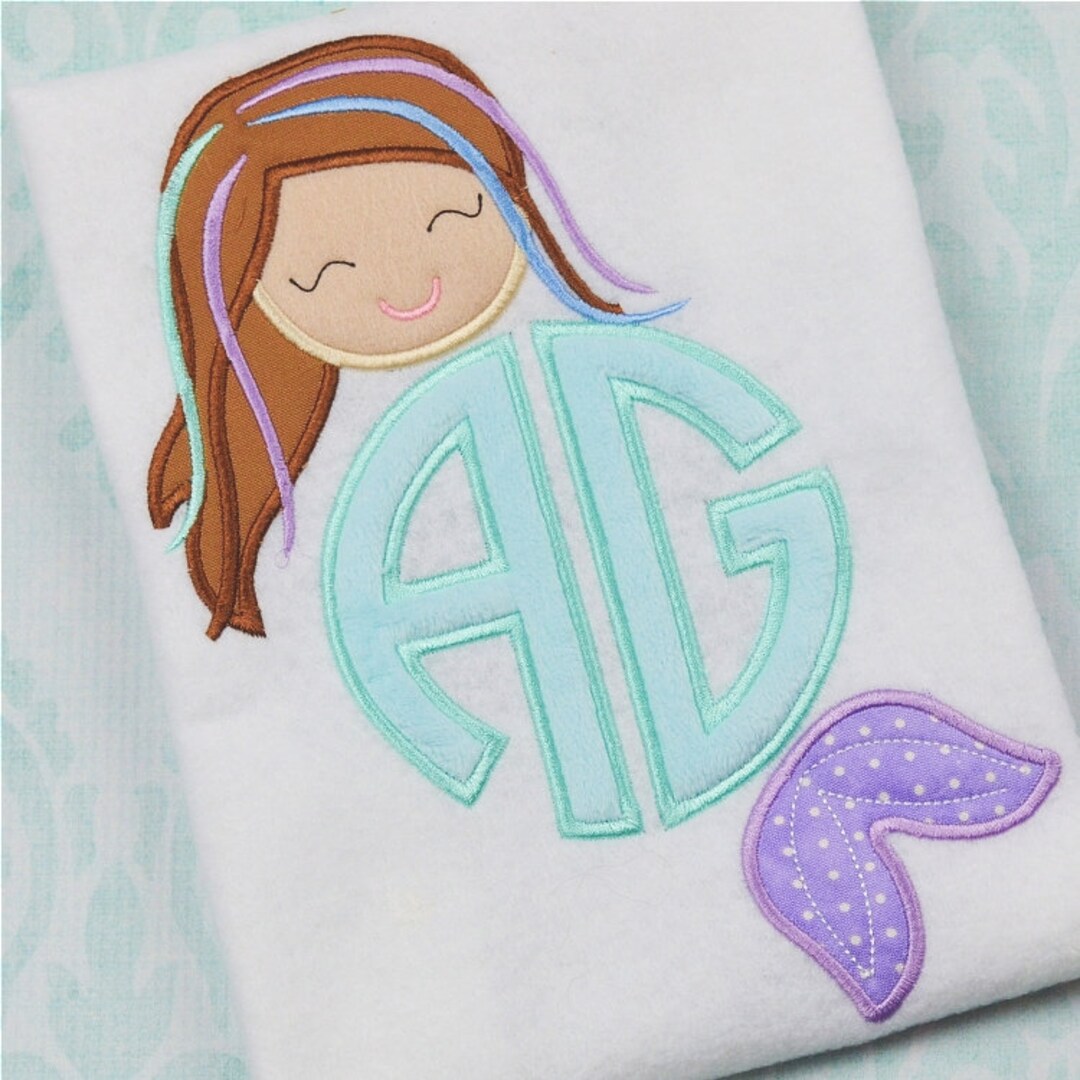 Mermaid Monogram Font Machine Embroidery Designs - Etsy
