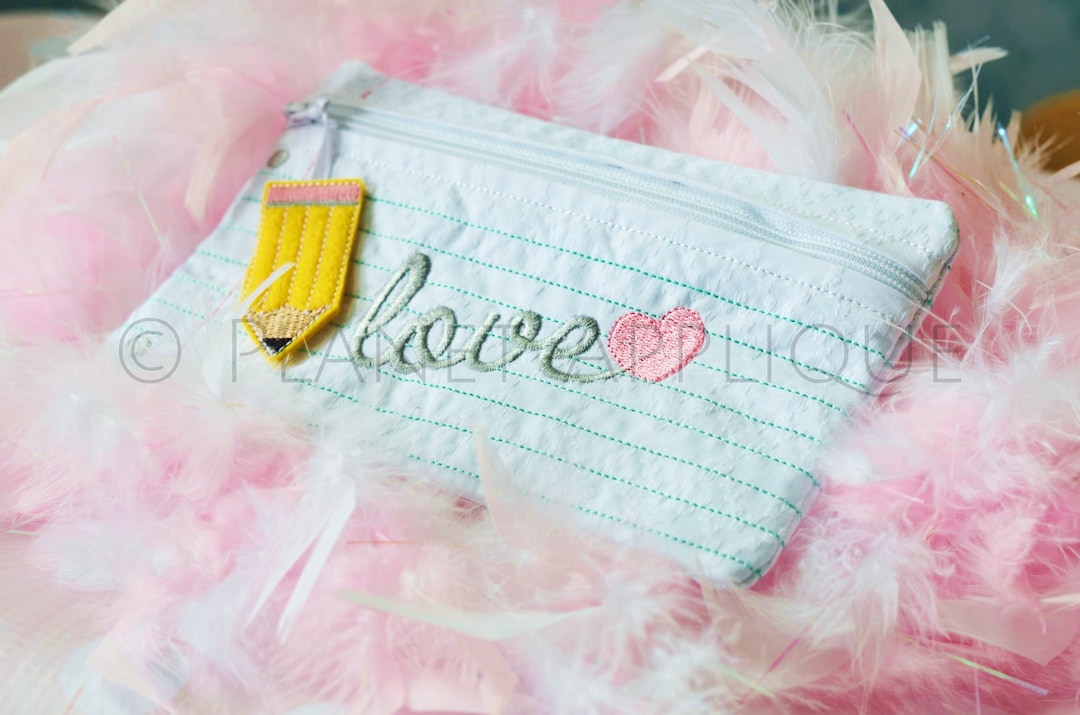 In the Hoop Notebook Paper Zippered Pencil Pouch School Design for ...