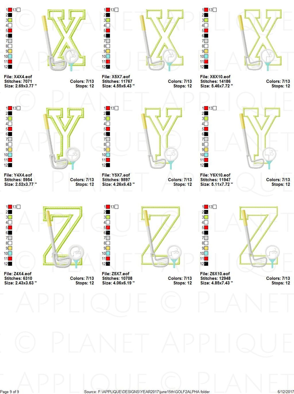 Golf 2 Applique Alphabet Monogram Font Machine Embroidery | Etsy UK
