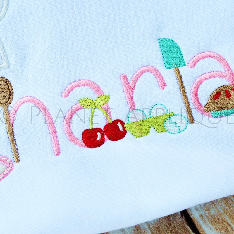 Baking Embroidery Font - Etsy
