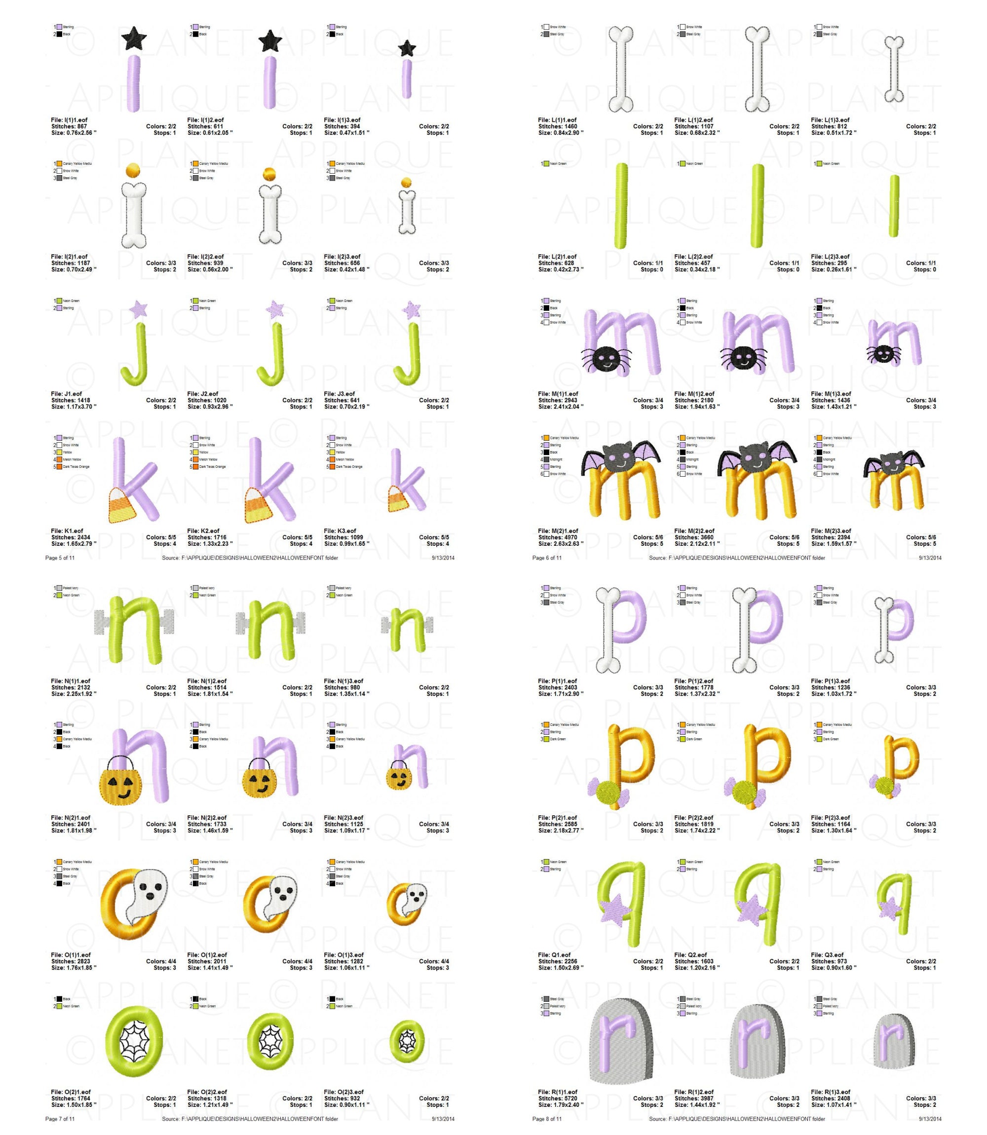 Halloween Alphabet Monogram Font Machine Embroidery Designs - Etsy