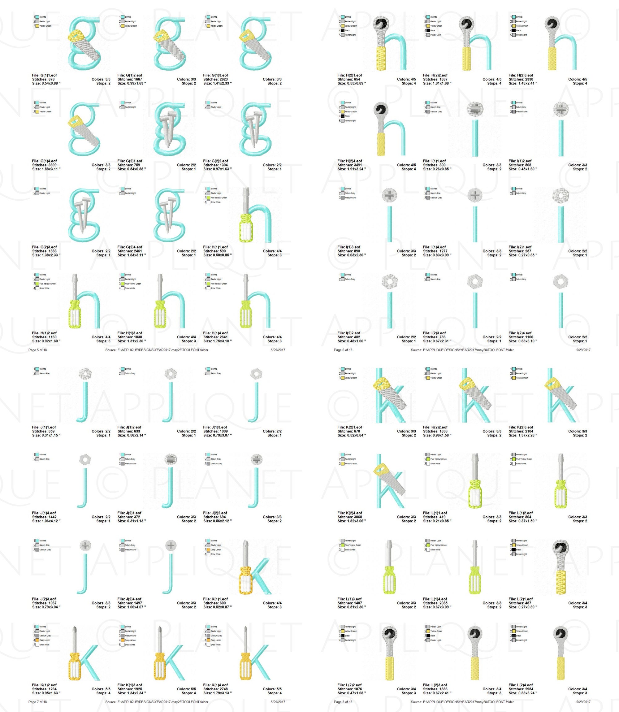 Tool Font Monogram Machine Embroidery Design Alphabet for - Etsy