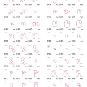 Lucy Monogram Cursive Script Alphabet Font Machine Embroidery Designs ...