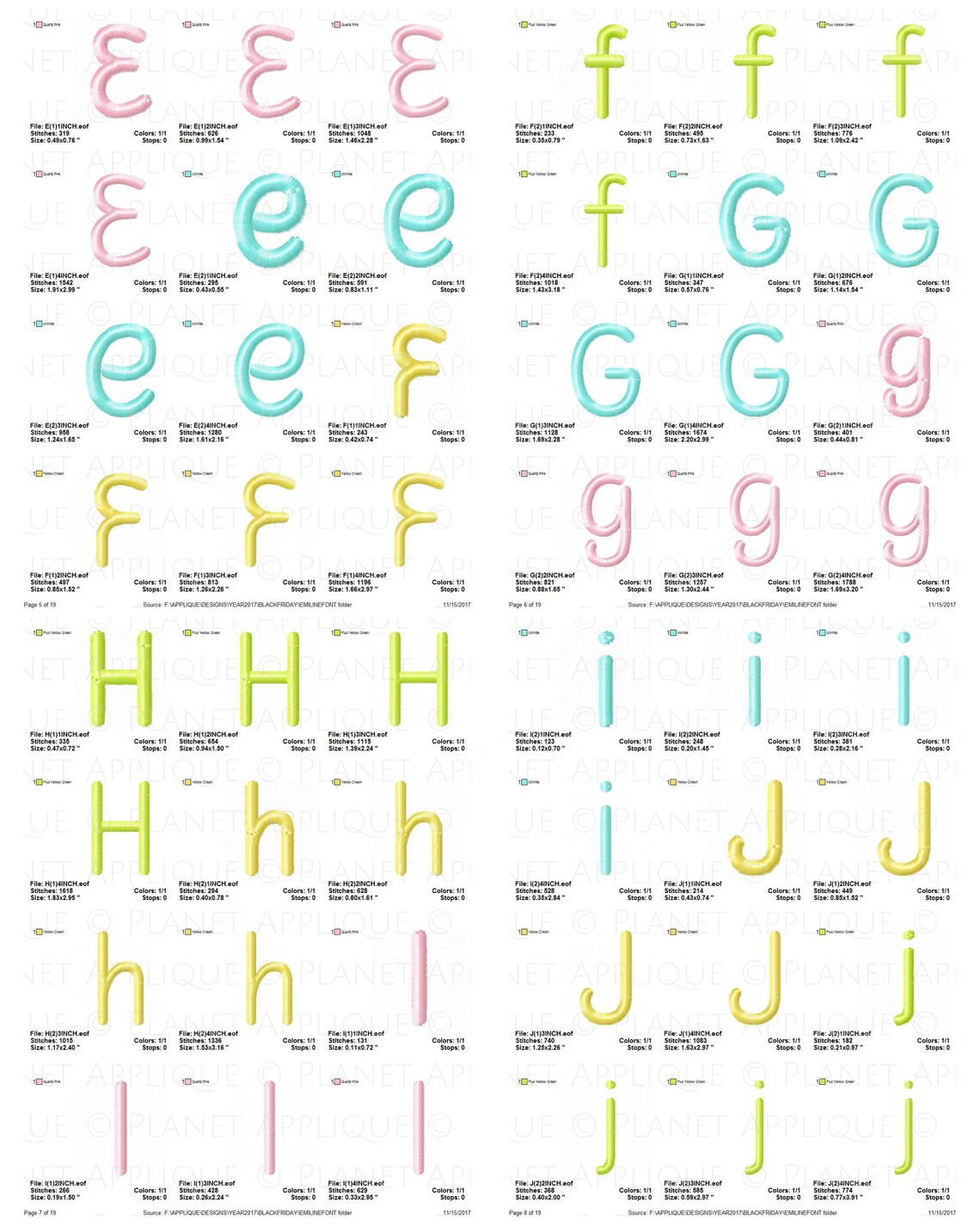 Emmaline Alphabet Monogram Font Machine Embroidery Designs - Etsy