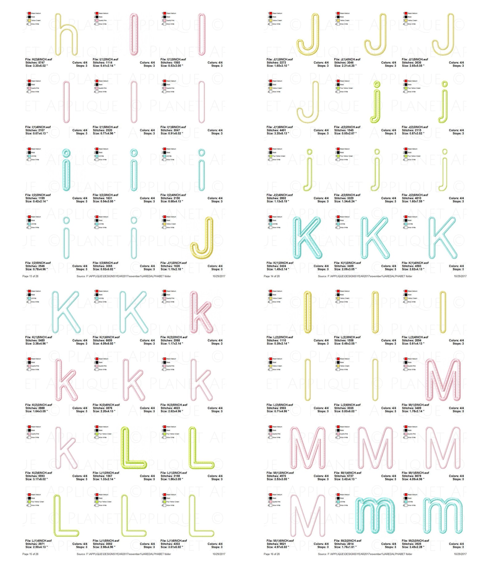 Jared Plain Letter Applique Alphabet Monogram Font Machine - Etsy