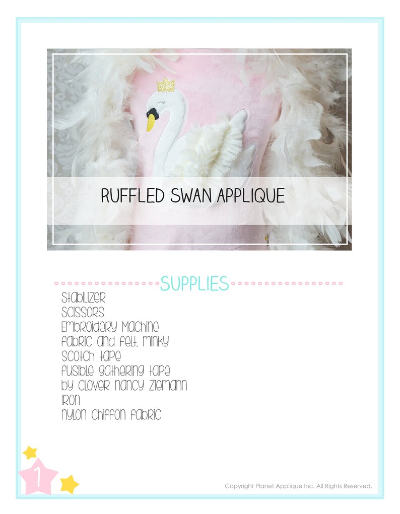 Ruffle 3D Swan Applique Machine Embroidery Design - Etsy