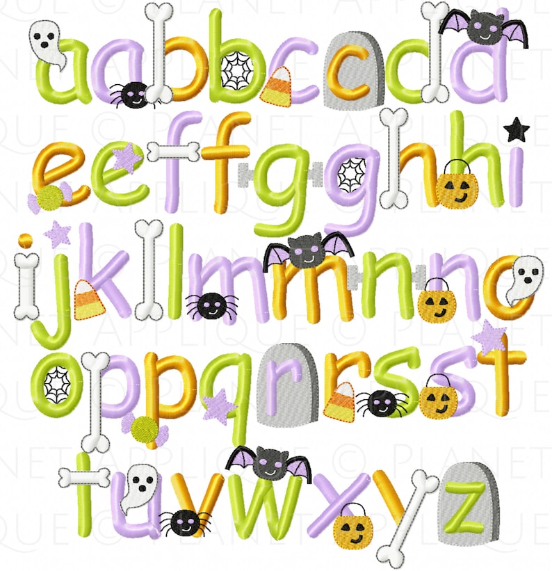 Halloween Alphabet Monogram Font Machine Embroidery Designs - Etsy