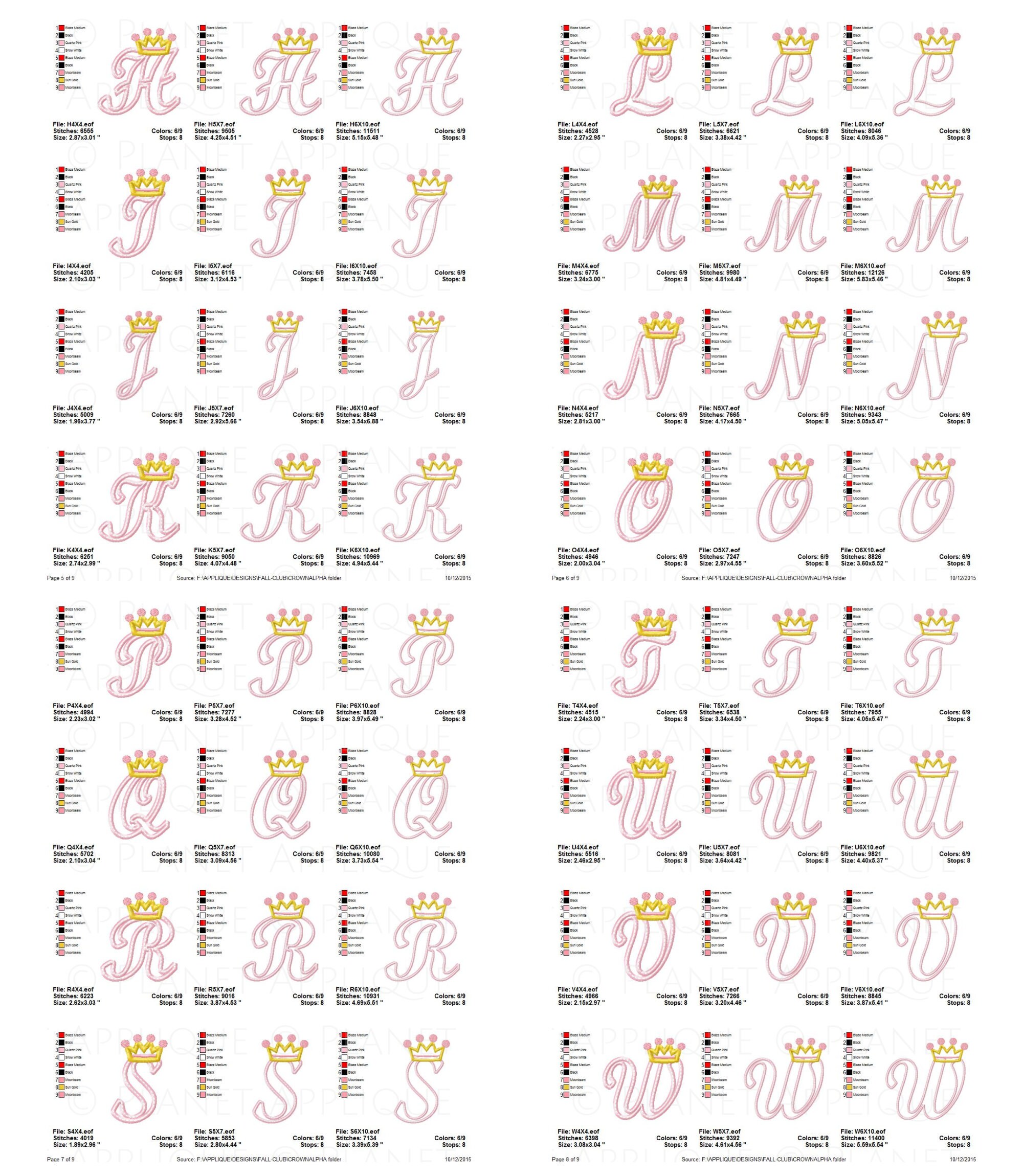 Princess Crown Cursive Script Applique Alphabet Monogram Font - Etsy