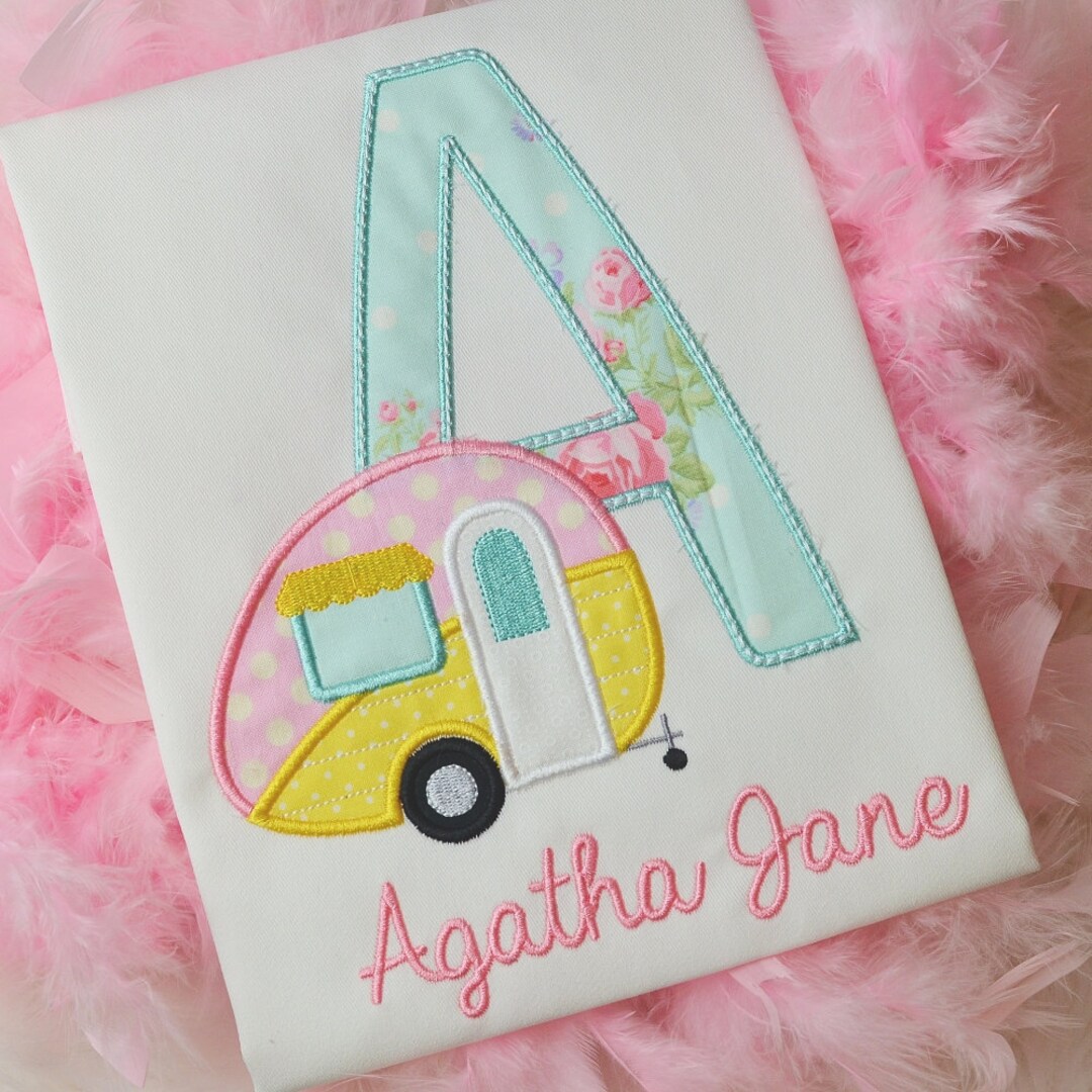 Happy Camper Applique Alphabet Monogram Font Machine Embroidery Design ...