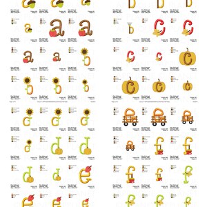 Fall Alphabet Monogram Font Machine Embroidery Designs - Etsy