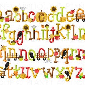 Fall Alphabet Monogram Font Machine Embroidery Designs - Etsy