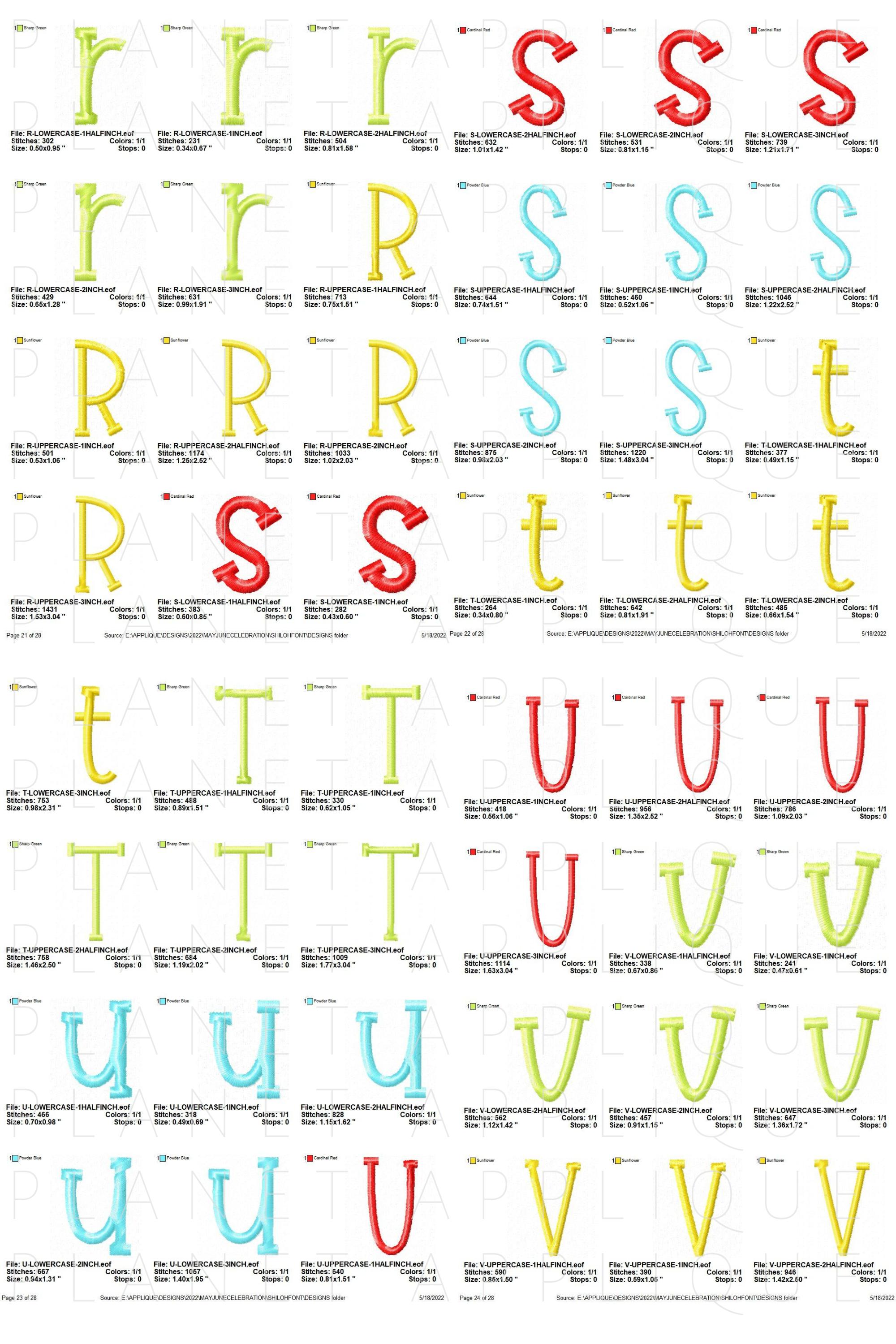 Shiloh Script Monogram Font Alphabet Machine Embroidery Designs ...