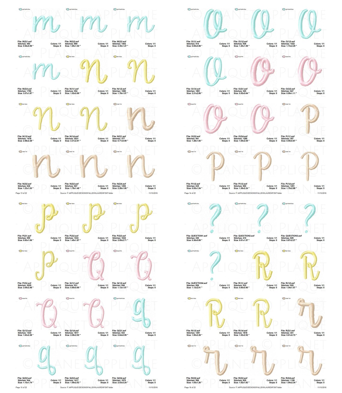 Lauren Cursive Script Monogram Font Alphabet Machine - Etsy