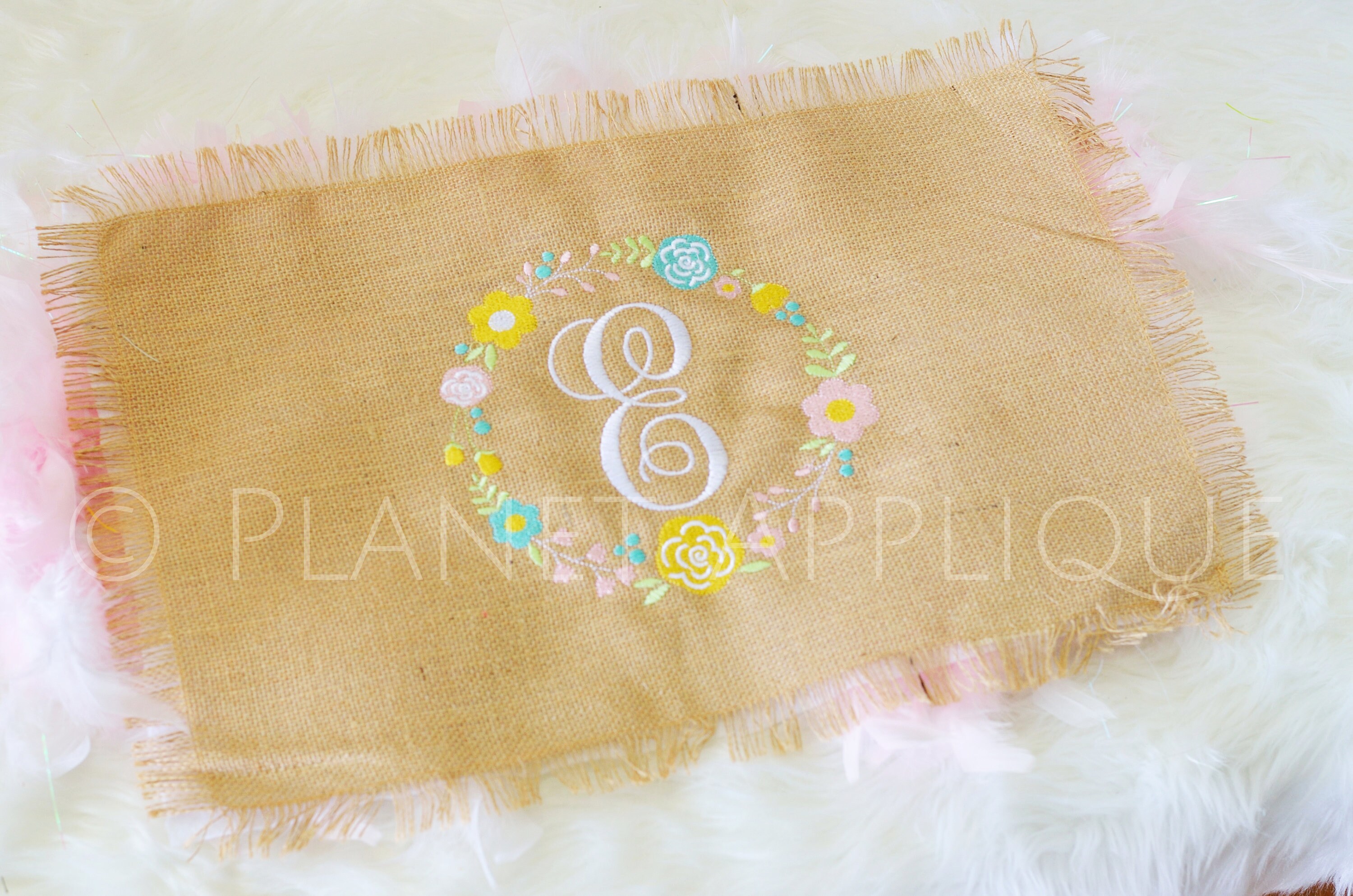 Floral Wreath Cursive Script Alphabet Monogram Font Machine Embroidery ...