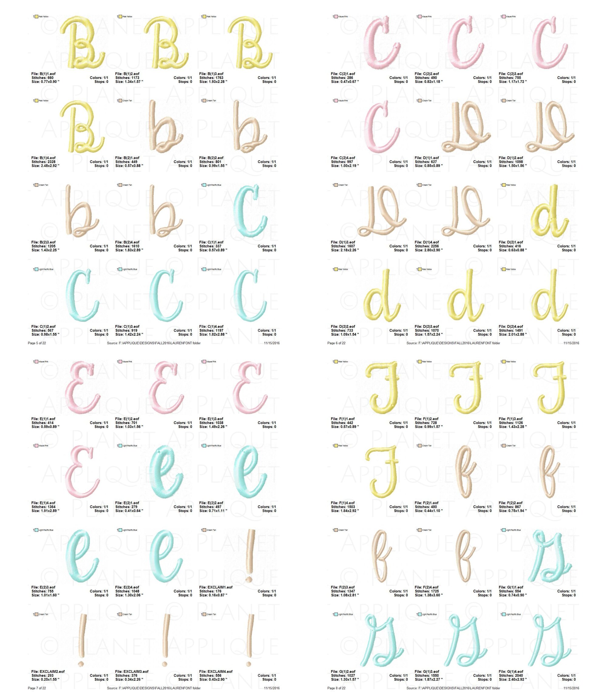 Lauren Cursive Script Monogram Font Alphabet Machine - Etsy