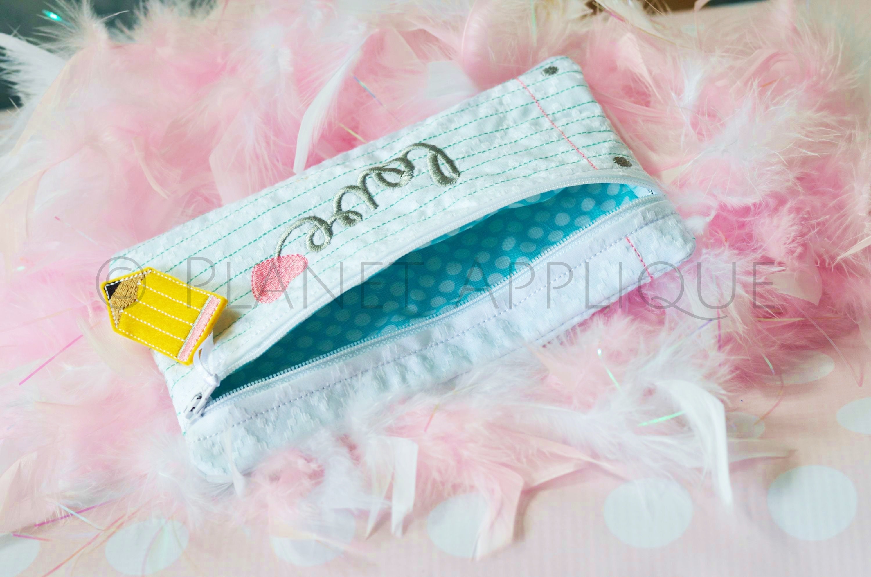 In the Hoop Notebook Paper Zippered Pencil Pouch School Design for ...