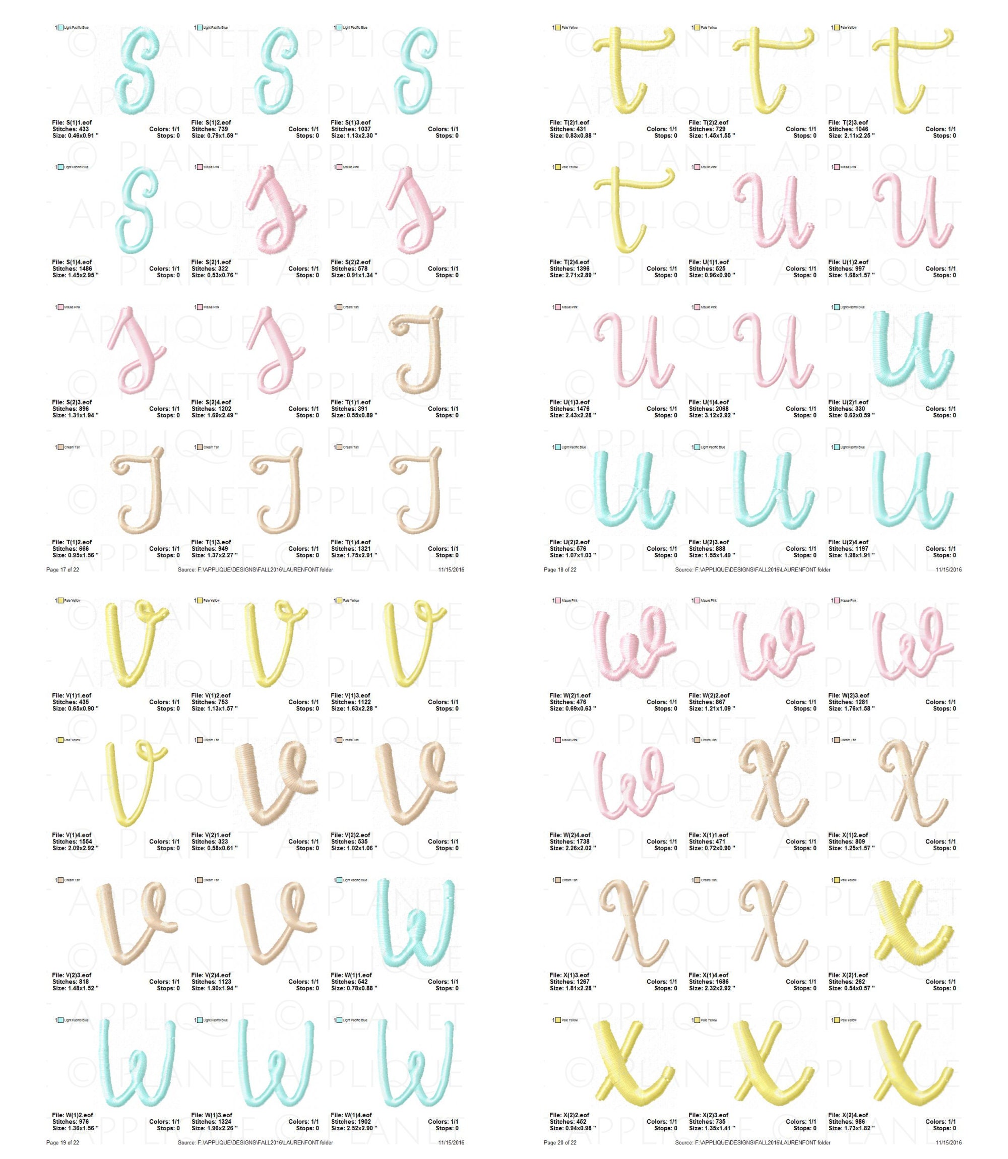 Lauren Cursive Script Monogram Font Alphabet Machine - Etsy