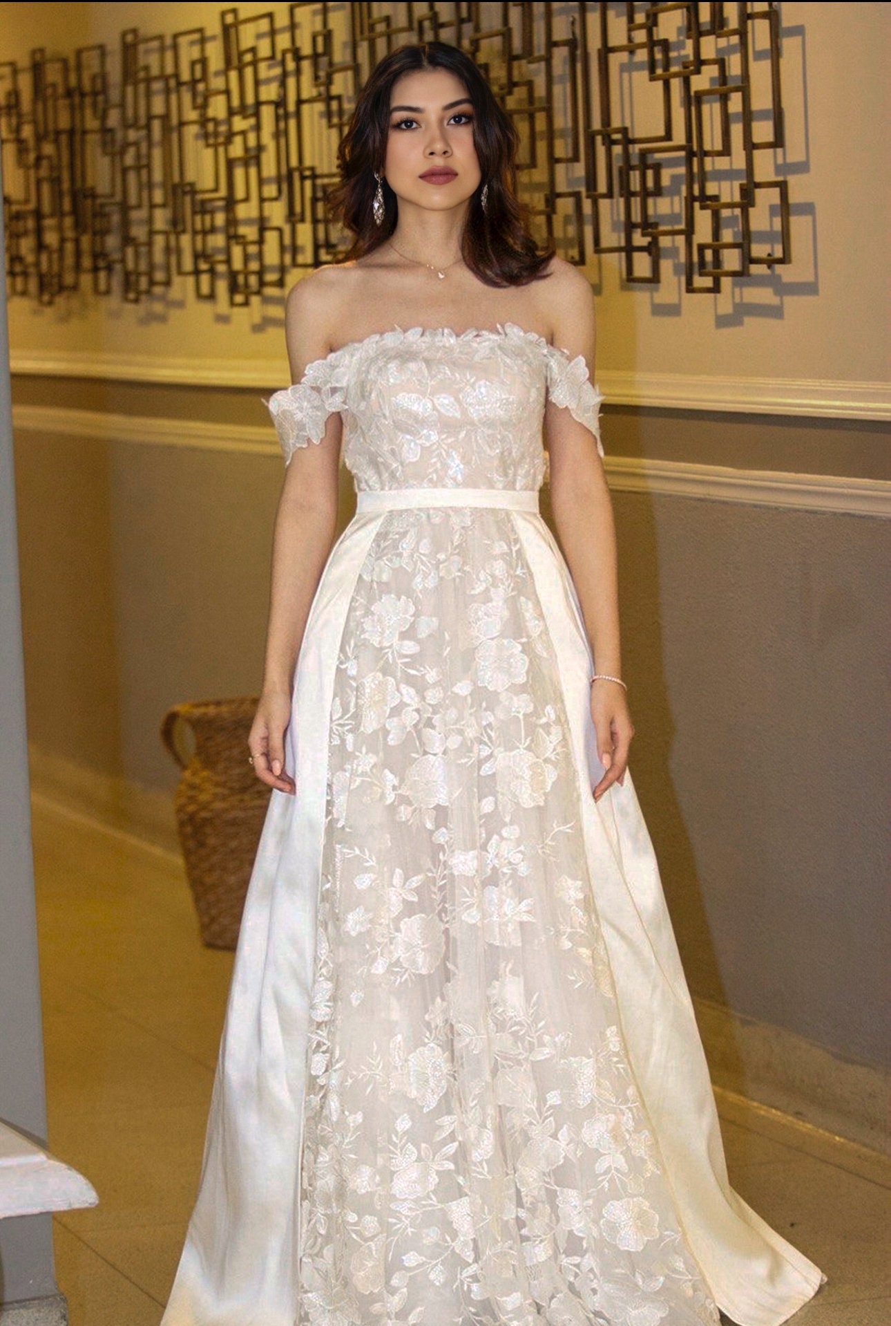 Gorgeous off White Wedding Dress With Detachable Skirt and Bows - Etsy