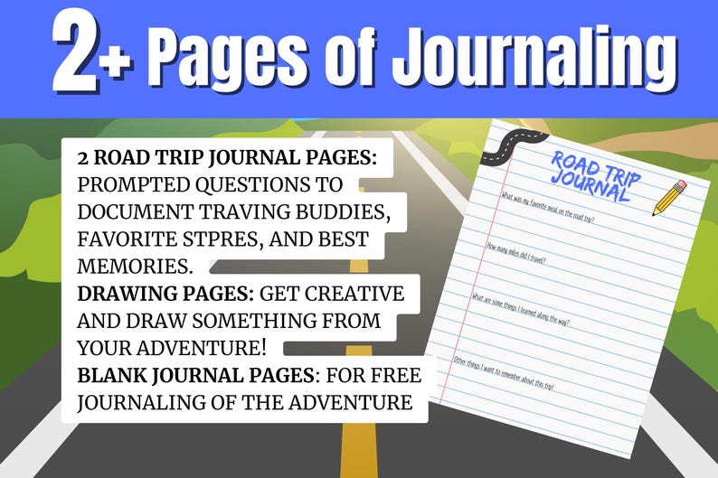 Printable Road Trip Activity Notebook for Kids Fun Travel Games ...