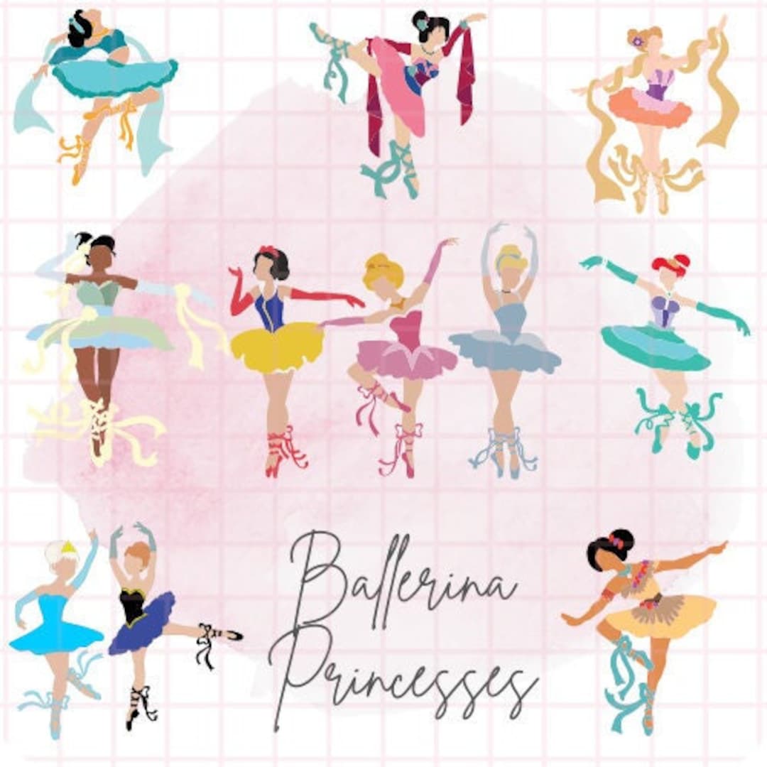 Faceless Ballerina Princess SVG Bundle (19 Files), Ballet Dancer, SVG ...