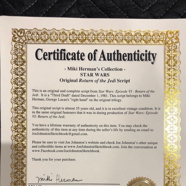 Return of the Jedi Script - Etsy