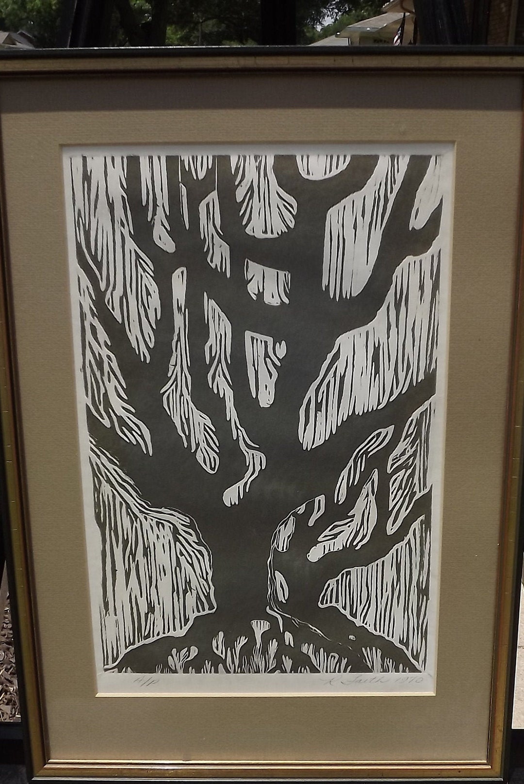 Wood Block Print Signed Artist Proof, "scary Tree" by R. Farr, 1970 - Etsy