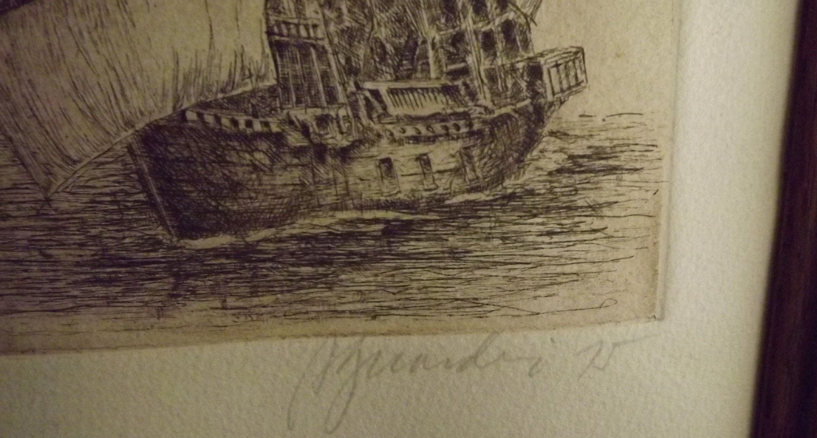 Vintage Etching Signed by Artist, Sal Guardino, dated '75 sold by Lark ...