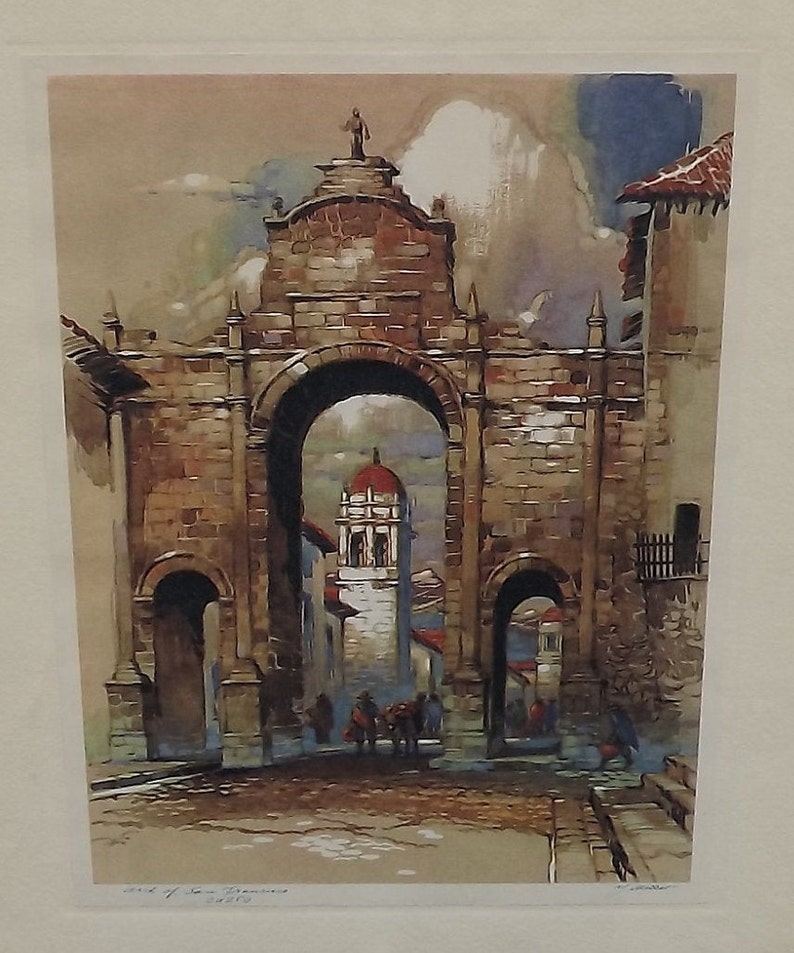 Vintage Signed Talio Chrome Print, "the Arch of San Francisco," by Al ...