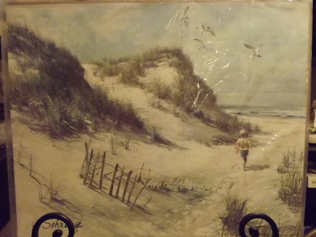 Vintage Litho Print "day at the Beach" by Adolph Sehring 1975 - Etsy