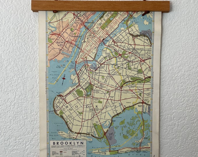 1960s Vintage Brooklyn New York Map Vintage Atlas - Etsy