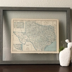 1930’s Vintage Texas Map - Etsy
