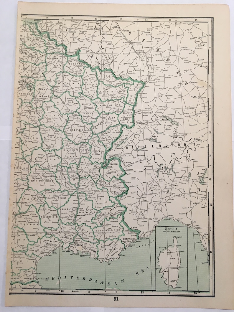 1930s France Vintage Map Vintage Atlas | Etsy