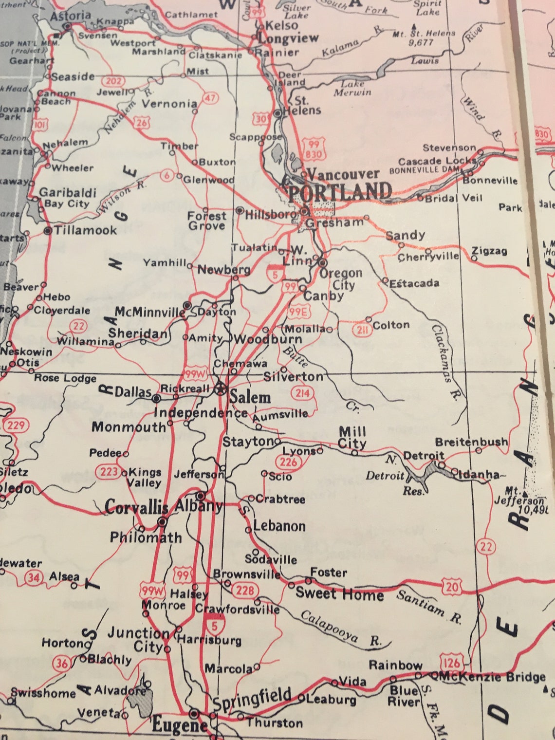 1960s Oregon State Map Vintage Atlas - Etsy