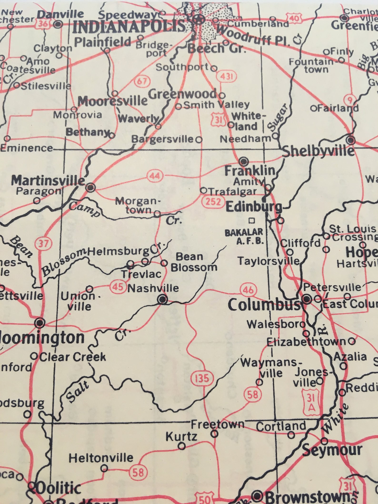 1960s Indiana State Map Vintage Atlas - Etsy