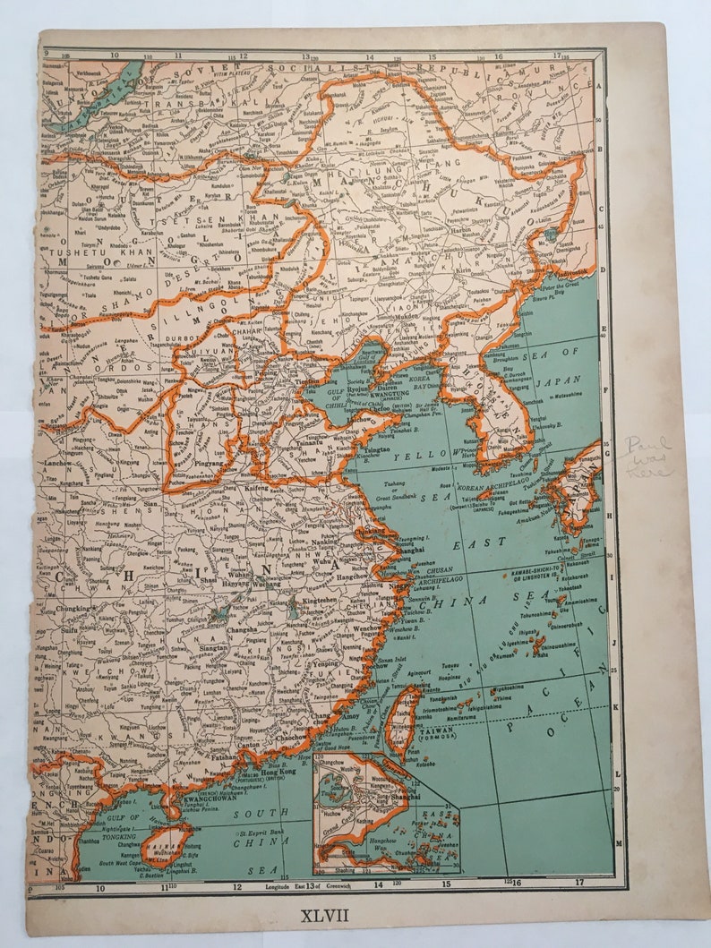 1930s China Map Vintage Atlas - Etsy