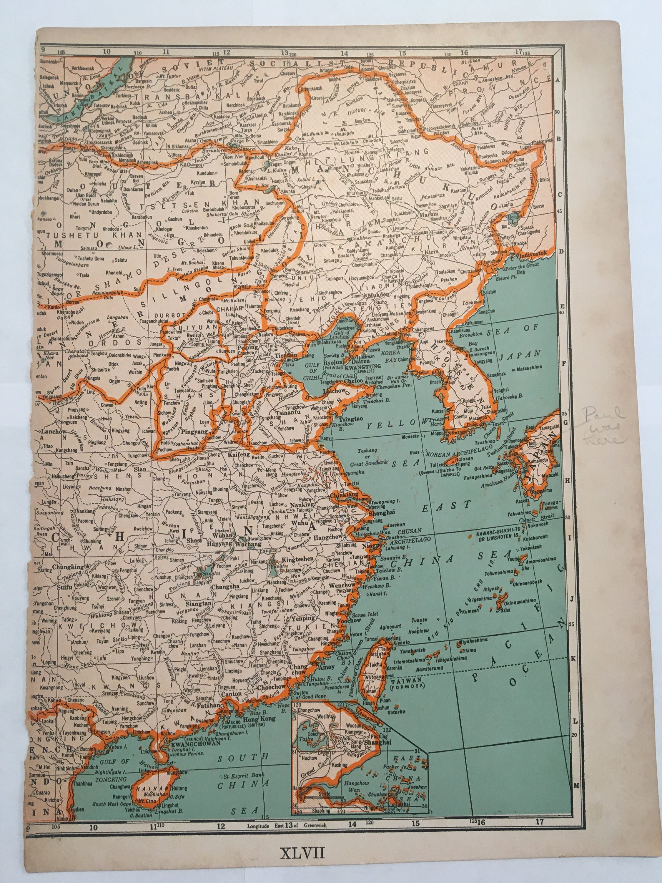 1930’s China Map- Vintage Atlas - Etsy